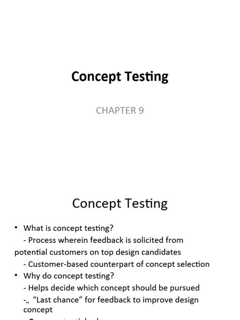 Chapter 9 Concept Testing Pdf