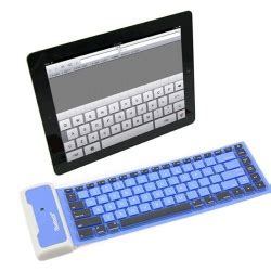 Гибкая силиконовая bluetooth клавиатура для смартфона и планшета