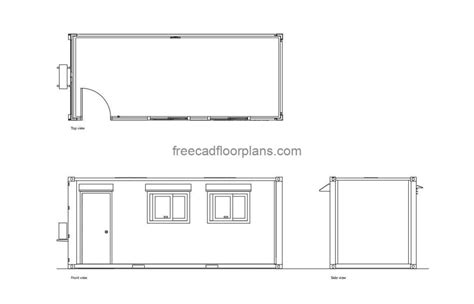 20 Ft Container Office Free Cad Drawings
