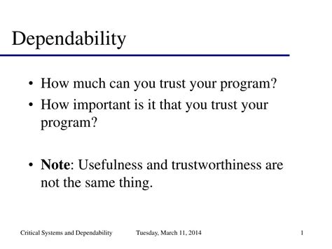Ppt Dependability Powerpoint Presentation Free Download Id 248701