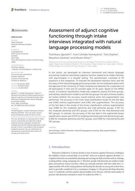 Pdf Assessment Of Adjunct Cognitive Functioning Through Intake Interviews Integrated With