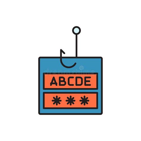 Password Phishing Filled Color Icon Linear Style Sign For Mobile Concept And Web Design Stock