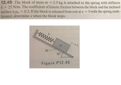 solved the block of mass m 2 5 kg is attached to the