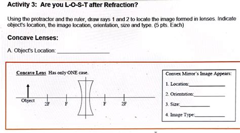 Activity 3 Are You L O S T After Refraction Using The Protractor And