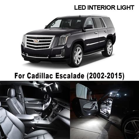 흰색 Canbus 오류 없는 자동차 전구 Led 인테리어 지도 돔 독서 조명 키트 캐딜락 에스컬레이드 2002 2015 트렁크
