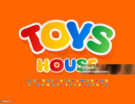 벡터 재미 있는 기호 장난감 집입니다 밝은 창조적 인 알파벳 문자와 숫자 세트 광고에 대한 스톡 벡터 아트 및 기타 이미지 광고 귀여운 그래픽 프린트 Istock