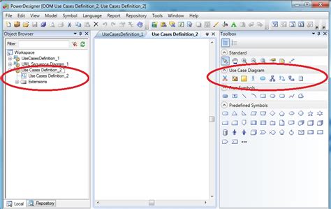 a uml use case with powerdesigner