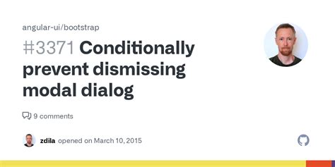 conditionally prevent dismissing modal dialog · issue 3371 · angular