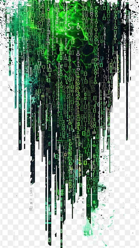 Premium Psd Hacker Encryption Glitch With Binary Code Abstract Shapes