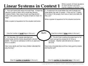Write Solve Linear Systems Context Items Deals Distance Learning