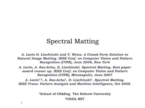 Ppt Spectral Matting Powerpoint Presentation Free Download Id3366204