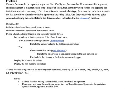 Solved Problem 5 Create A Function That Accepts One Chegg Com