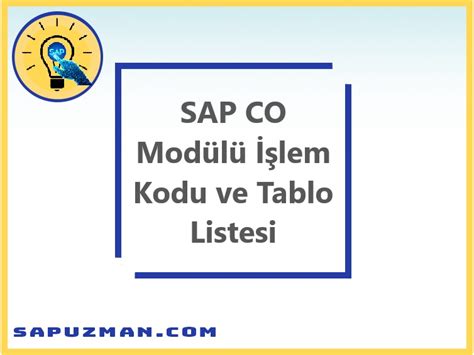 Sapcomoduletransactioncodeandtablelistsapcomoduluislem