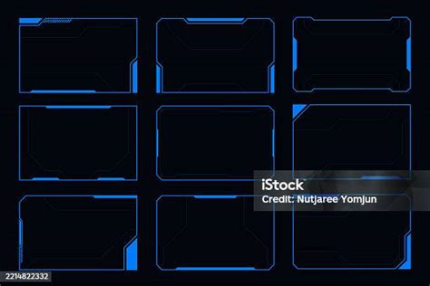 미래 지향적 인 프레임 Hud 기술 사이버 펑크 디자인 요소 하이테크 요소 0명에 대한 스톡 벡터 아트 및 기타 이미지 0명 가상현실 개념 Istock