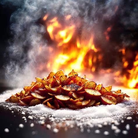 Premium Photo Close Up Of Slice Fries Chips Generative Ai