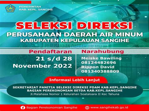 Pengumuman Pemerintah Kabupaten Kepulauan Sangihe