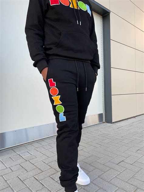 Multi Coloured Joggers Black Patch Pocket Joggers In Uk Loxol