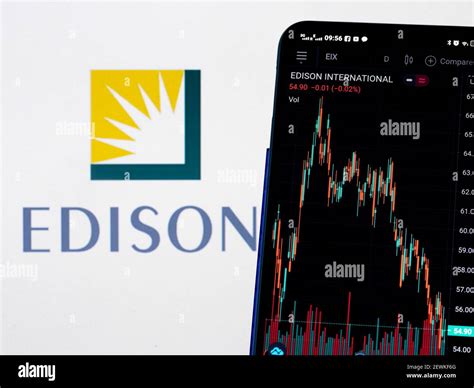 In This Photo Illustration The Stock Market Information Of Edison