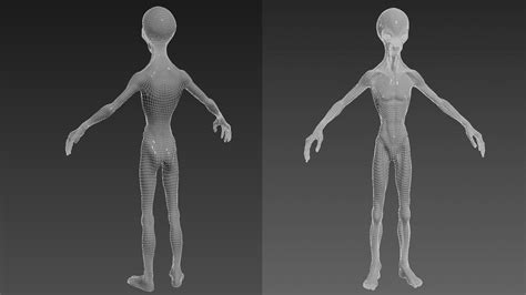 3d Model Alien Grey Unreal Engine Vr Ar Low Poly Cgtrader