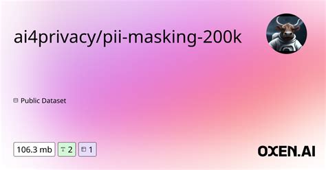 Ai4privacypii Masking 200k Datasets At Oxenai