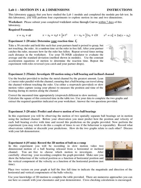 lab1 motion in 1and 2 dimensions instructions download free pdf