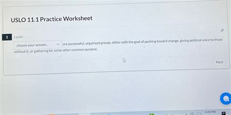 Solved Uslo 111 ﻿practice Worksheet11 ﻿pointchoose Your