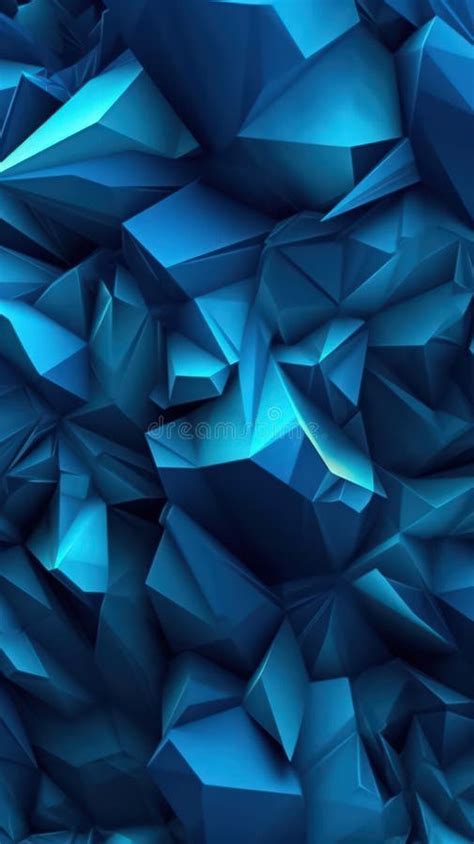 Blue Dark Abstract Background With Sharp Angles Ai Generated Stock