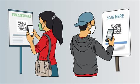 Illustration Of People Scanning QR Code With Their Smartphone Vector Art At Vecteezy