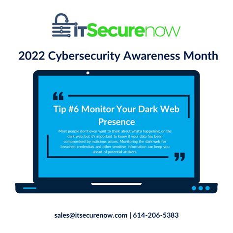 Itsecurenow On Linkedin Cybersecurityawarenessmonth Darkweb Darkwebmonitoring
