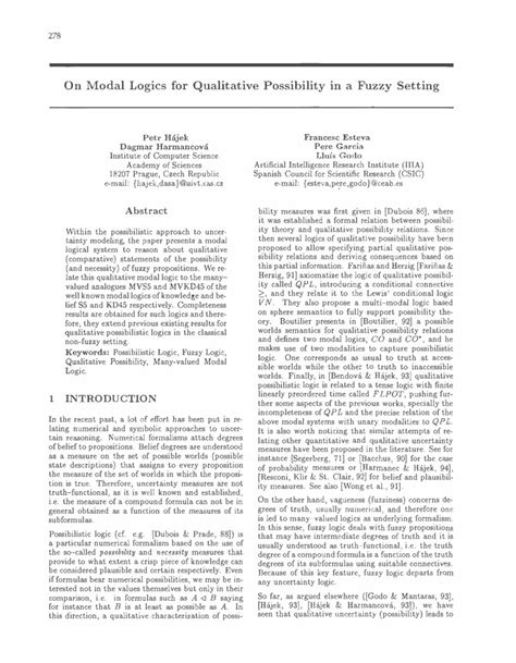 On Modal Logics For Qualitative Possibility In A Fuzzy Setting Deepai