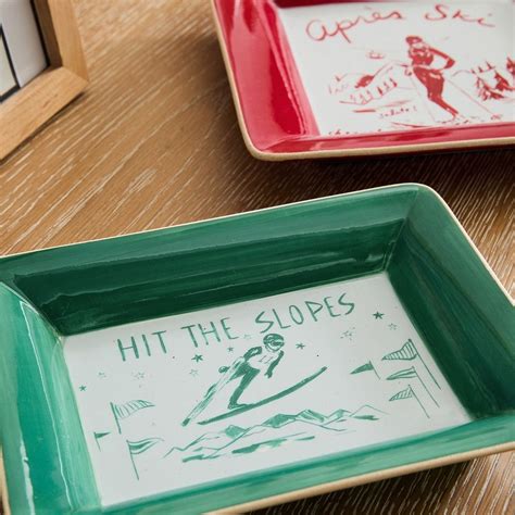 Skier Ceramic Decorative Trays West Elm Uk