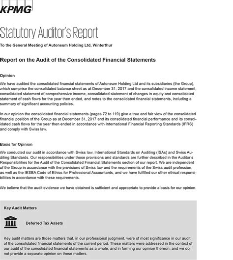 Statutory Auditors Report