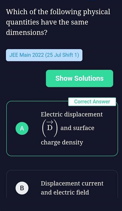 which of the following physical quantities have the same dimensions jee