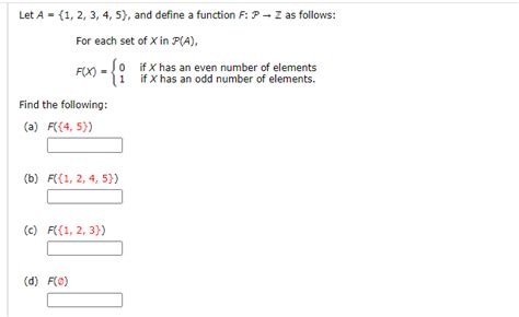 Solved Let A 1 2 3 4 5 And Define A Function P P→