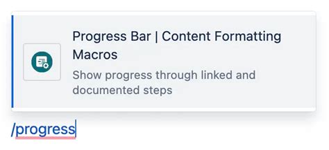How To Keep Track With A Confluence Progress Bar