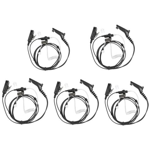 5PCS 2 Wire Acoustic Tube PTT Mic Earpiece For Motorola XPR6350 XPR6550 XPR7350 XPR7550 Two Way