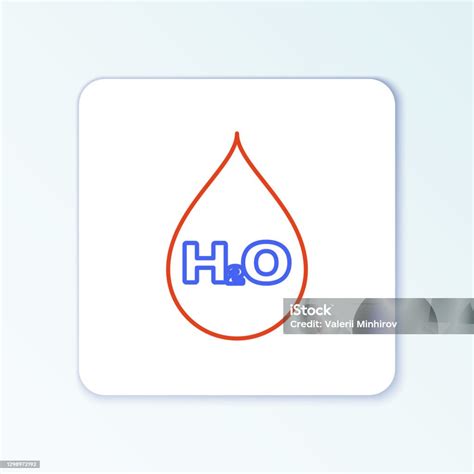 흰색 배경에 격리 된 H2o 아이콘라인 물 방울 물 수식 다채로운 개요 개념 벡터 0명에 대한 스톡 벡터 아트 및 기타 이미지