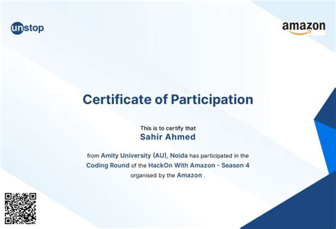 Participated In Hackon With Amazon Season 4 Sahir Ahmed Posted On