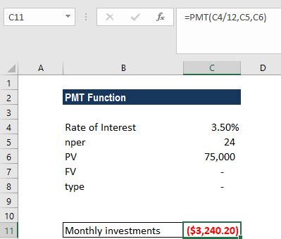 PMT Function Formula Examples How To Use PMT Function