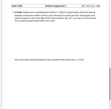 Solved 7 A Graph Suppose You Are Graphing The Function