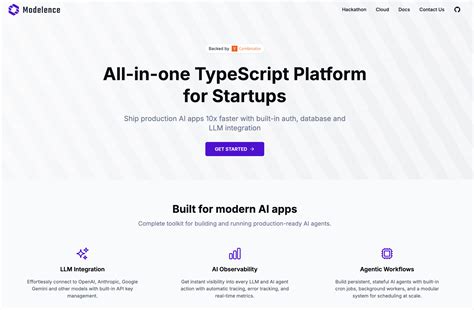 Launch Yc Modelence All In One Typescript Platform For Startups Y Combinator