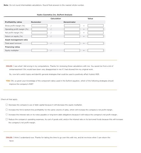 Solved Note Do Not Round Intermediate Calculations Round