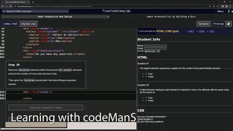 Learn2code Freecodecamp New Responsive Web Design Building A Quiz