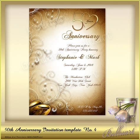 Free Printable 40th Wedding Anniversary Invitation Templates Template