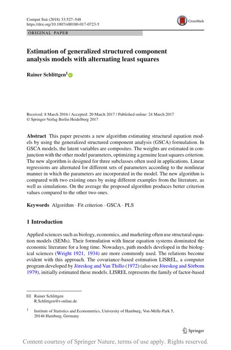 Estimation Of Generalized Structured Component Analysis Models With