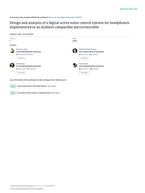 Design And Analysis Of A Low Cost Active Noise Control System For Headphones Using An Arduino
