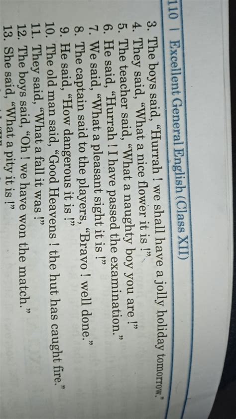 The Image Contains A List Of Sentences In Direct Speech The Task Is Like