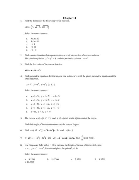 Vector Calculus Exam Questions