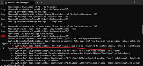 C Signalr Client Wont Print The Queue Position Stack Overflow