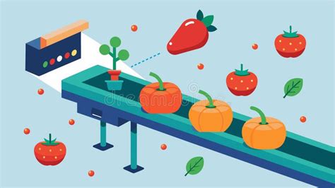 As Vegetables Move Along A Conveyor Belt Laser Sensors Scan And Sort